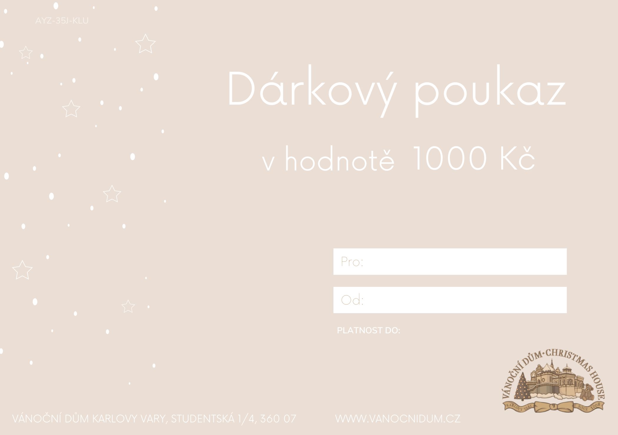 Dárkové poukazy - Vánoční dům